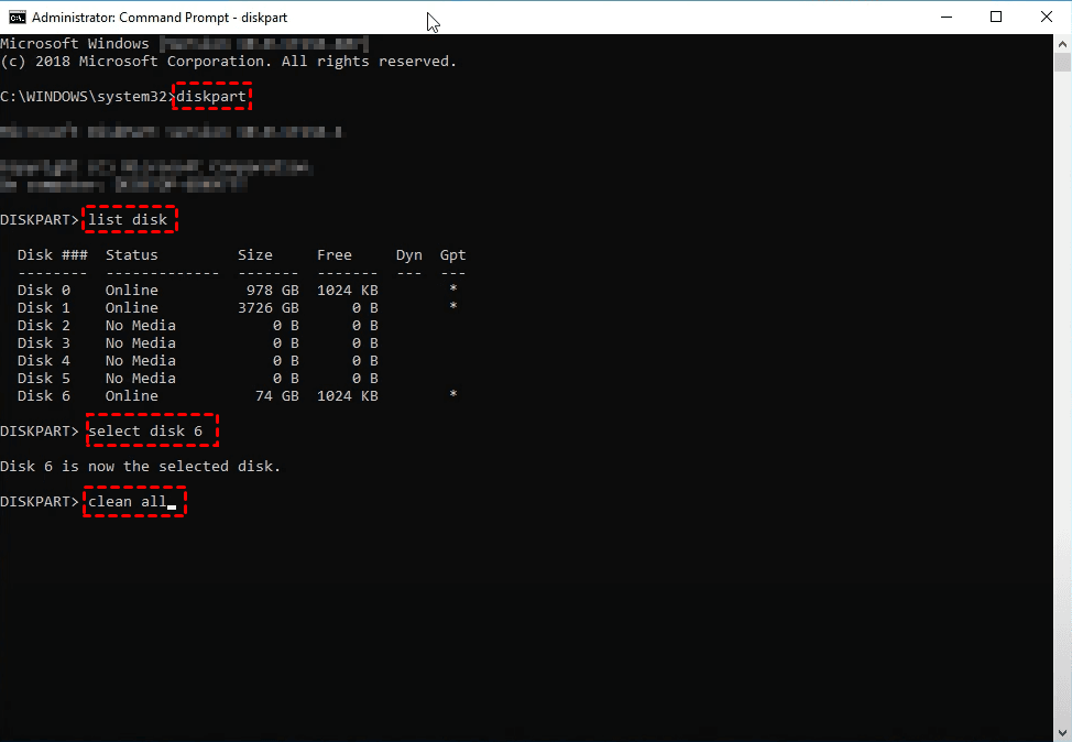 解决Diskpart Clean不工作的5个方法！