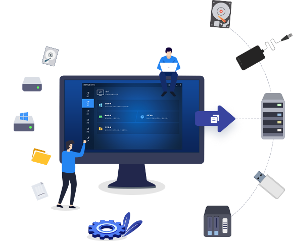 傲梅电脑数据备份软件包括傲梅轻松备份、傲梅企业备份网络版和备份一体机,轻松为您做系统备份、数据备份。